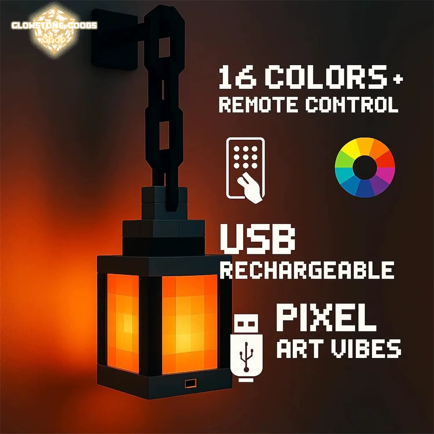 Pixel Mine Lantern – Glowstone Goods